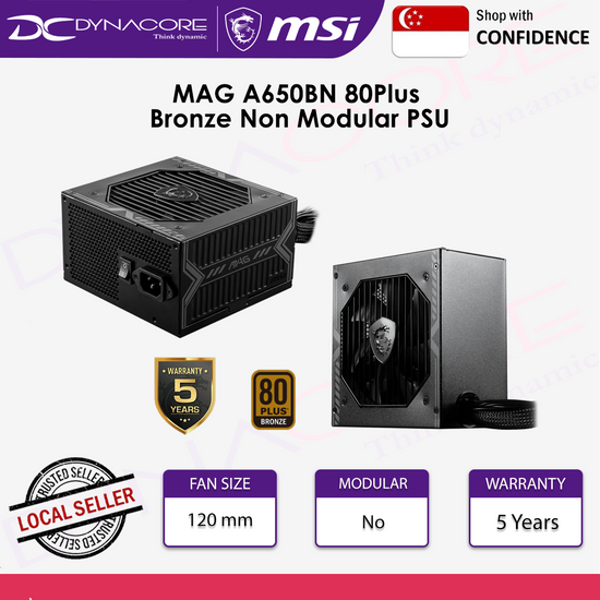 MSI MAG A650BN-650W 80+ BRONZE POWER SUPPLY - 4719072870478– Dynacore ...
