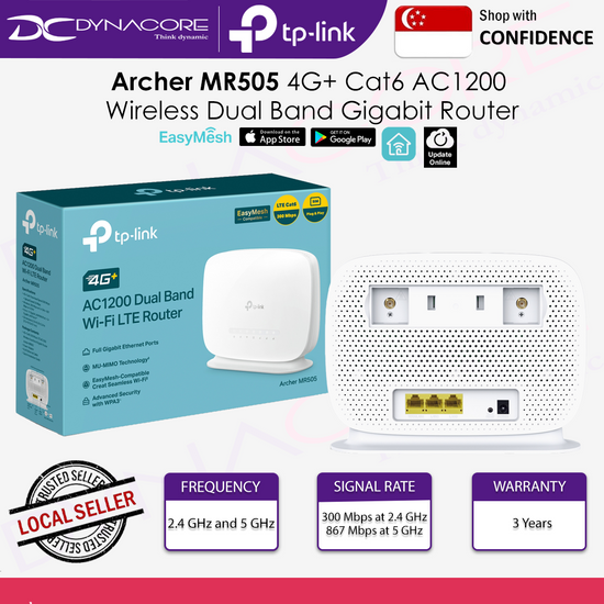 TP-LINK Archer MR505 4G+ Cat6 AC1200 Wireless Dual Band Gigabit Router ...