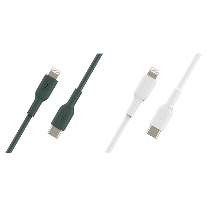 Belkin BoostCharge USB-C to Lightning Cable - 1m (Midnight Green/White ...