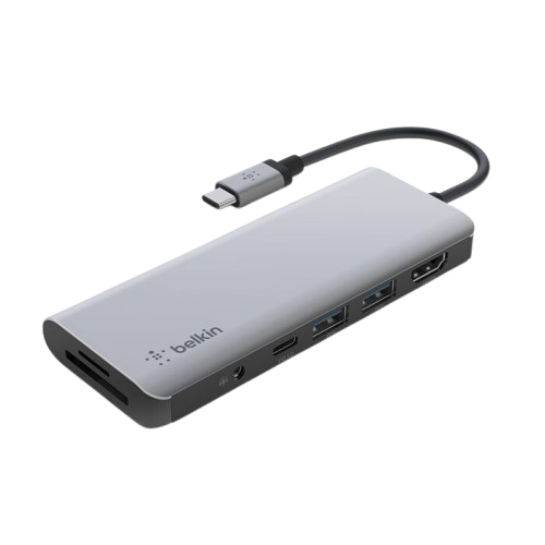 Belkin AVC009btSGY USB-C 7-in-1 Multiport Hub Adapter - 745883819836 ...