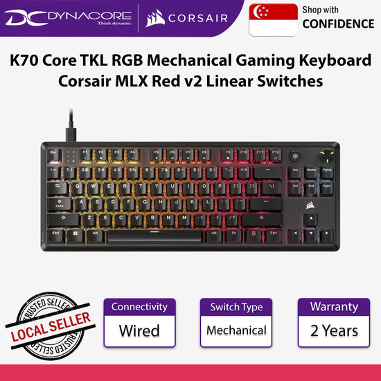 Corsair K70 Core TKL RGB Mechanical Gaming Keyboard Corsair MLX Red v2 ...