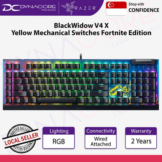 Razer BlackWidow V4 X Mechanical Gaming Keyboard Yellow Switches Fortn ...