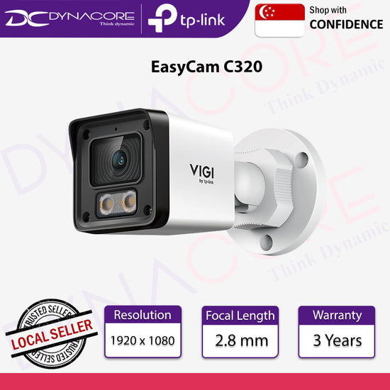TP-Link EasyCam C320 VIGI 2MP Outdoor Full-Color Bullet Network Camera ...