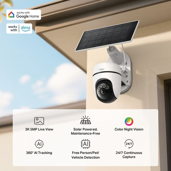 TP-LINK Tapo C630 KIT 3K 5MP Solar-Powered Pan/Tilt Security Camera Ki ...
